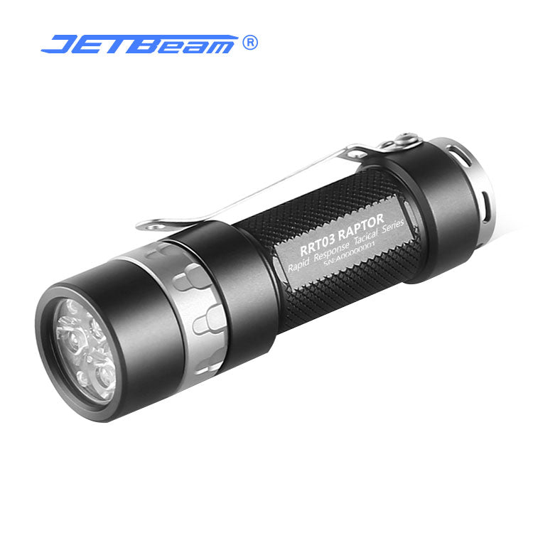 JETBeam® RRT03 LED Rechargeable Flash Light Torch, Tactical Flashlight